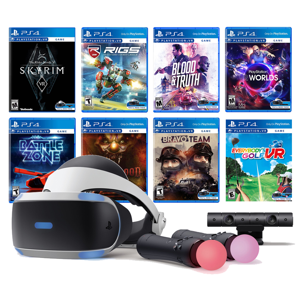 PlayStation VR 11 In 1 Deluxe Bundle PS4 PS5 Compatible VR Headset