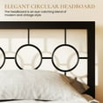 Amolife Modern Full Size Metal Bed Frame with Vintage Circular ...