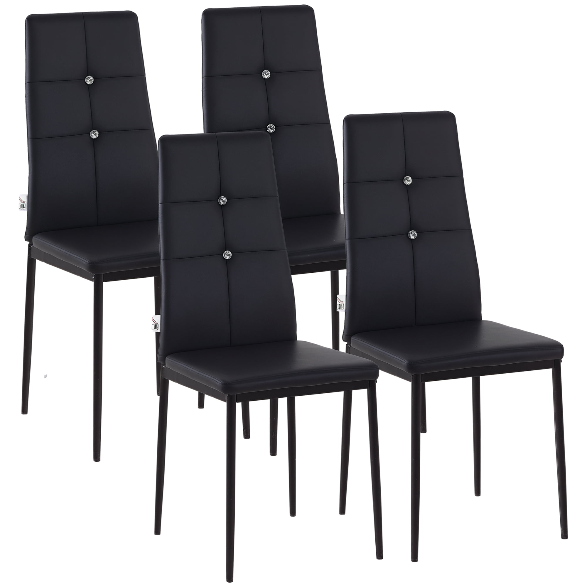 Click here for Homcom Dining Chairs Set Of 4  Faux Leather Side C... prices