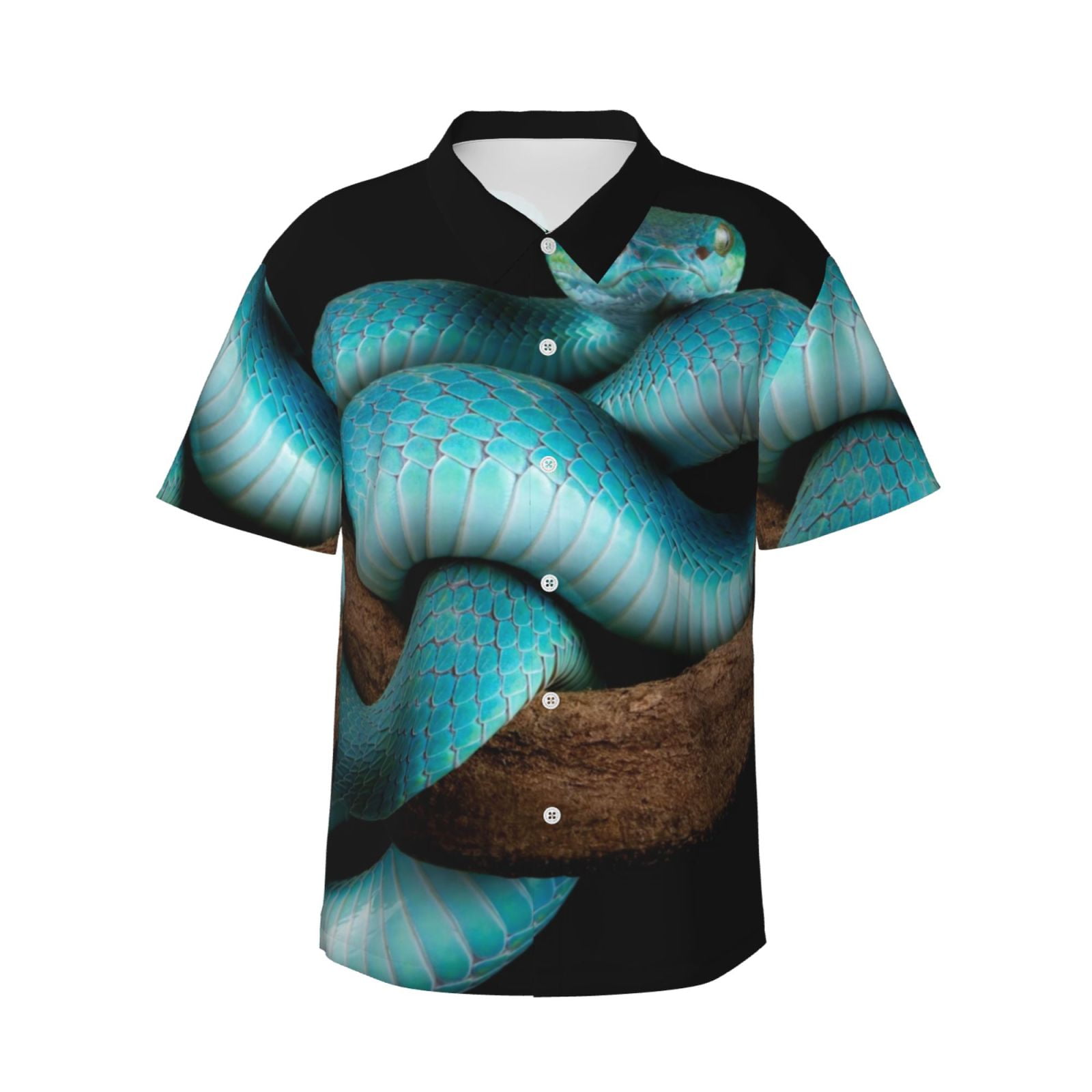 Fotbe Blue Viper Snake Camisa Hawaiana para Hombre Unisex – Camisa ...