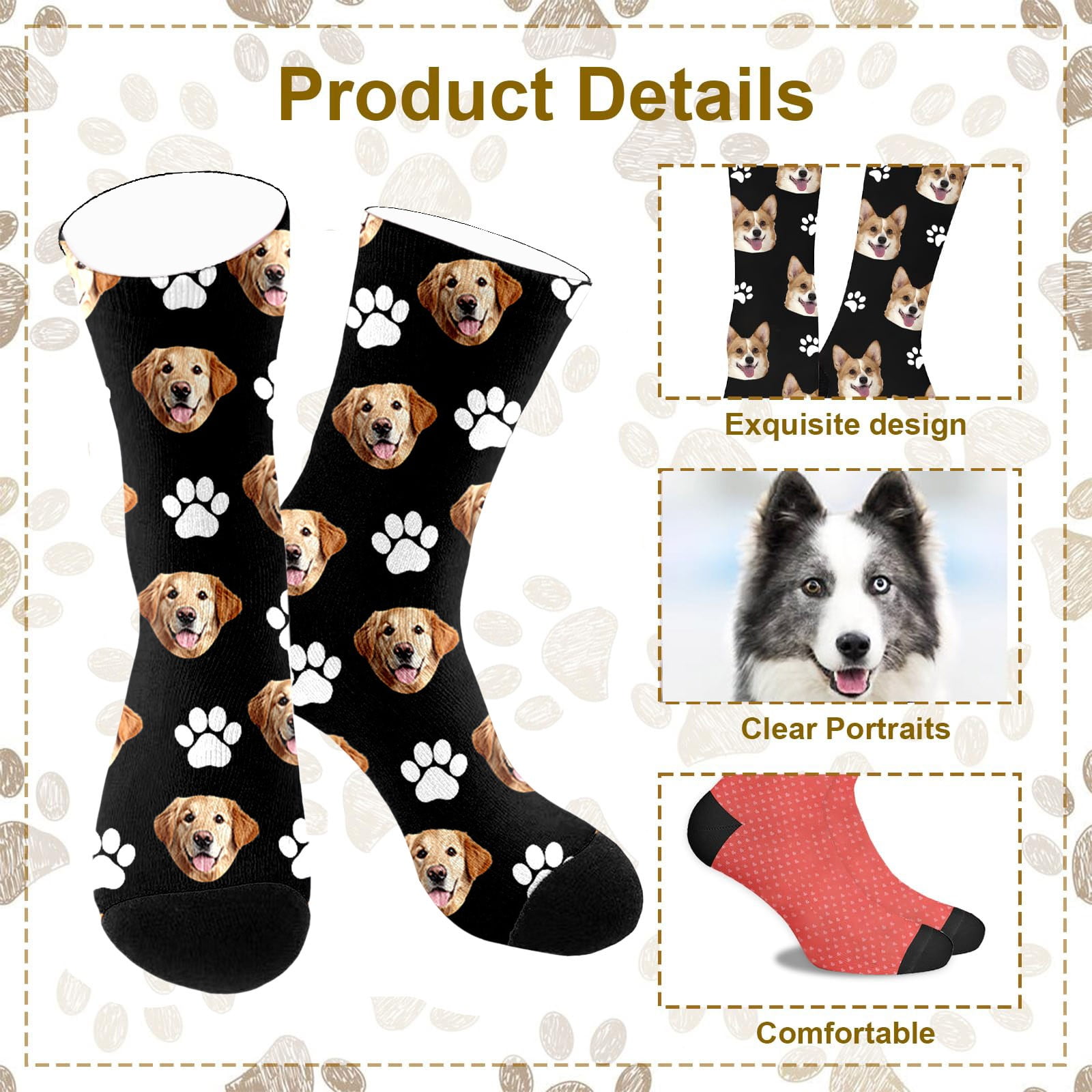 Click here for Hhsfeifuuu Personalised Socks Custom Photo Socks U... prices