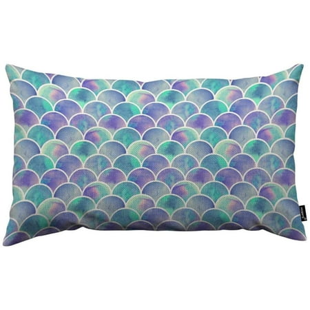 Rainbow Fish Scale Watercolor Scales of Mermaid Linen Fabric for Couch ...