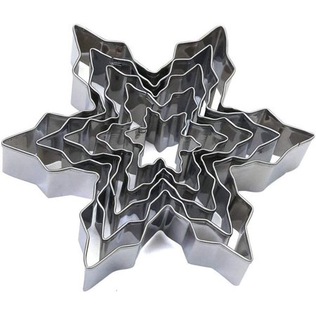 Knowledge 5 Pcs Cake Molds Stainless Steel Snowflake Icing Mold ...