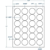 Compulabel 310307, Circular Labels 1-2/3 White Round Label For Dot ...
