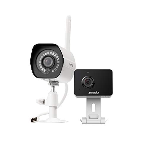 Zmodo Indoor/Outdoor Camera 2 Pack, 1080P Wireless Home Security ...