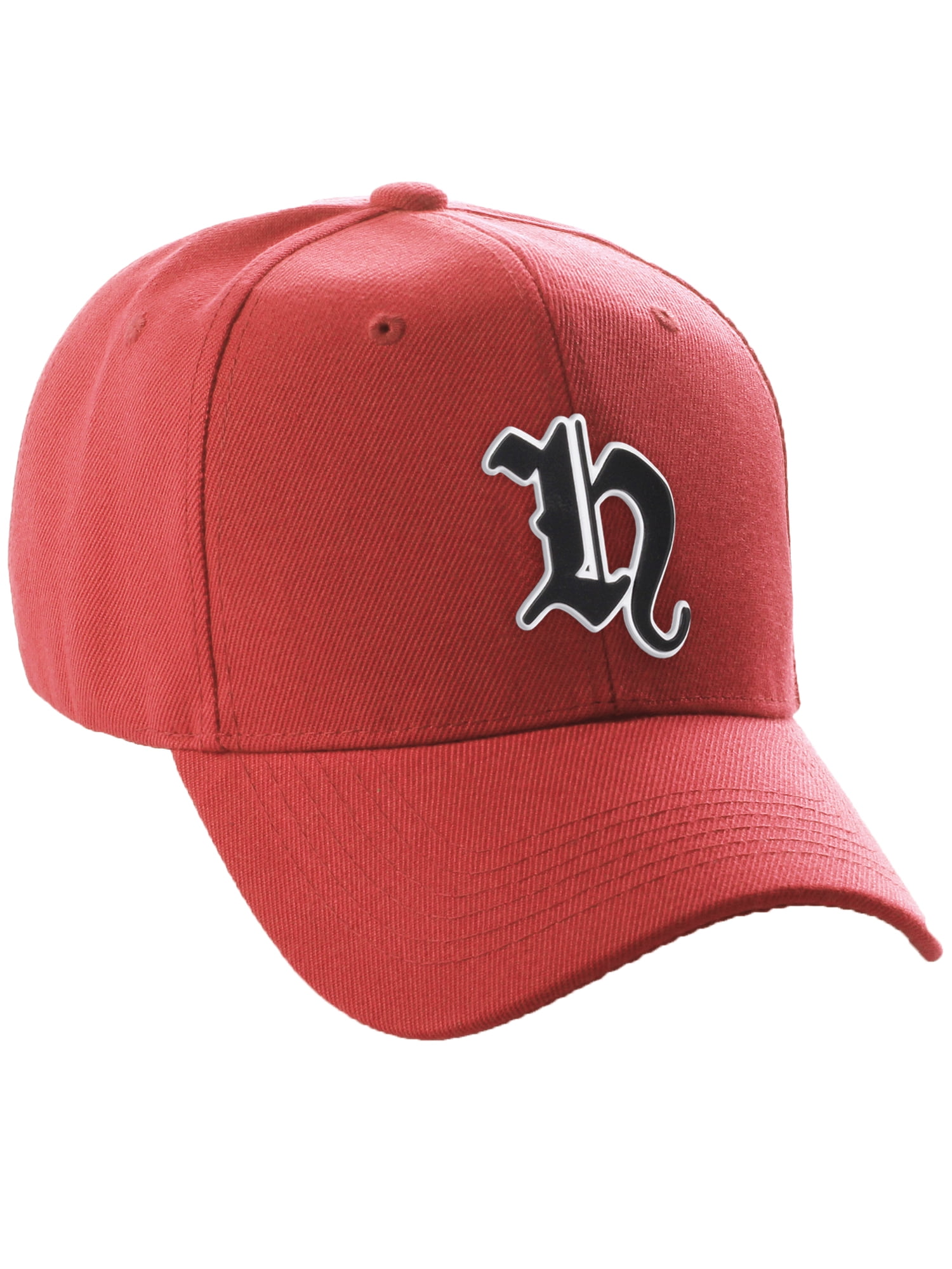 Daxton Structured Baseball Hat Cap Old English A to Z Letter Number ...