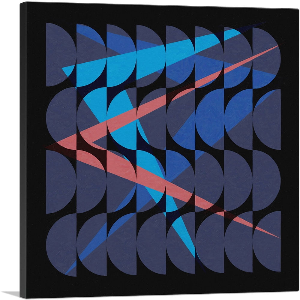 ARTCANVAS Mid-Century Modern Boomerangs in Half Circles Canvas Art ...