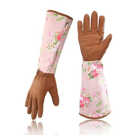 Leather Rose Gardening Gloves Women Long Pro Rose Pruning Gardening ...