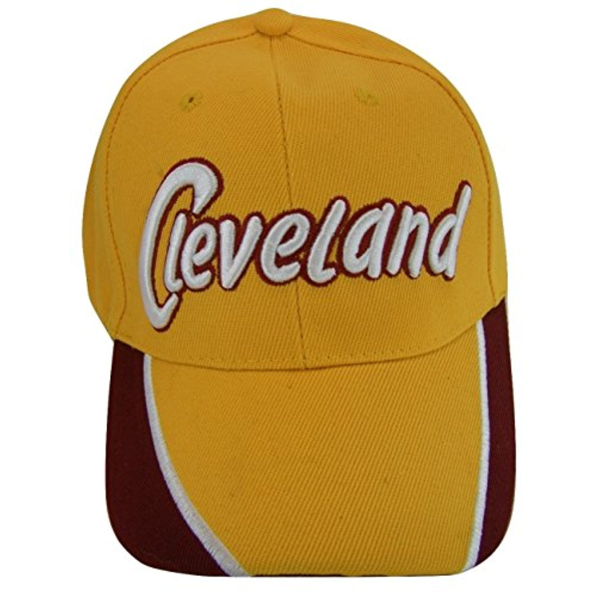 Cleveland Cursive Script Men's Adjustable Baseball Cap (Gold/Wine ...