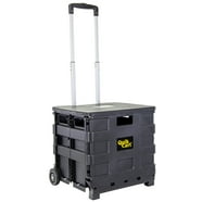 Staples Multipurpose Black Utility Cart with Rolling Handle, Heavy-Duty ...