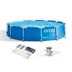 INTEX Easy Set Up 12 x 30 Metal Frame Outdoor Swimming Pool with 530 ...