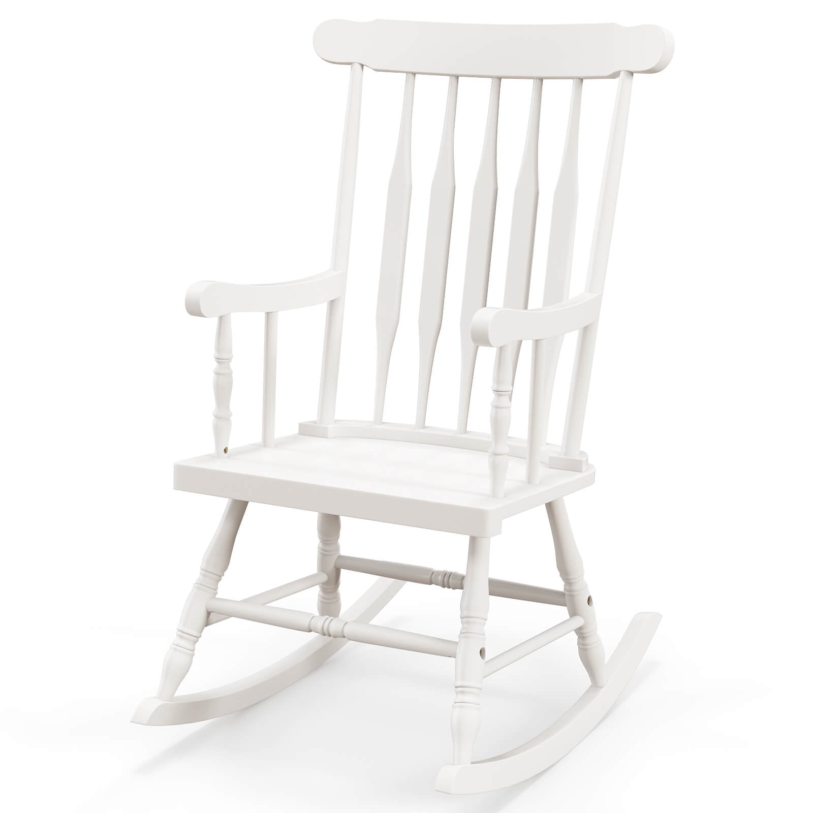 Click here for Costway Solid Wood Rocking Chair Porch Rocker Indo... prices