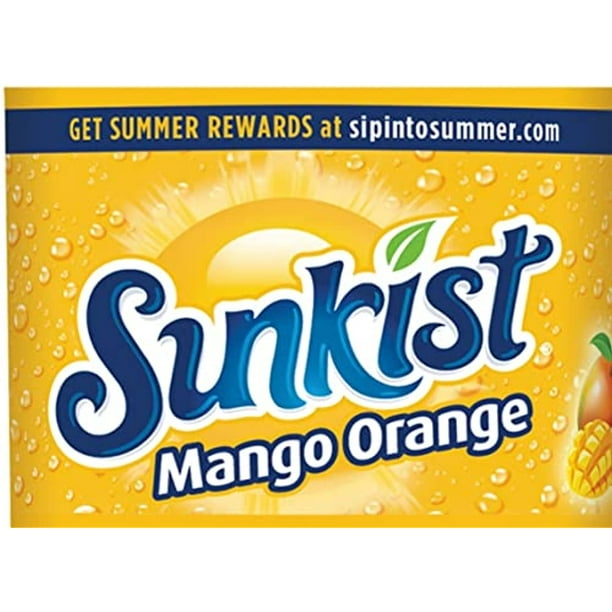 Sunkist Mango Orange Soda, 12 Fl Oz Cans, 12 Count - Walmart.com