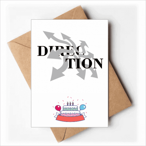 Positioning Direction Indication Path Happy Birthday Greeting Cards ...