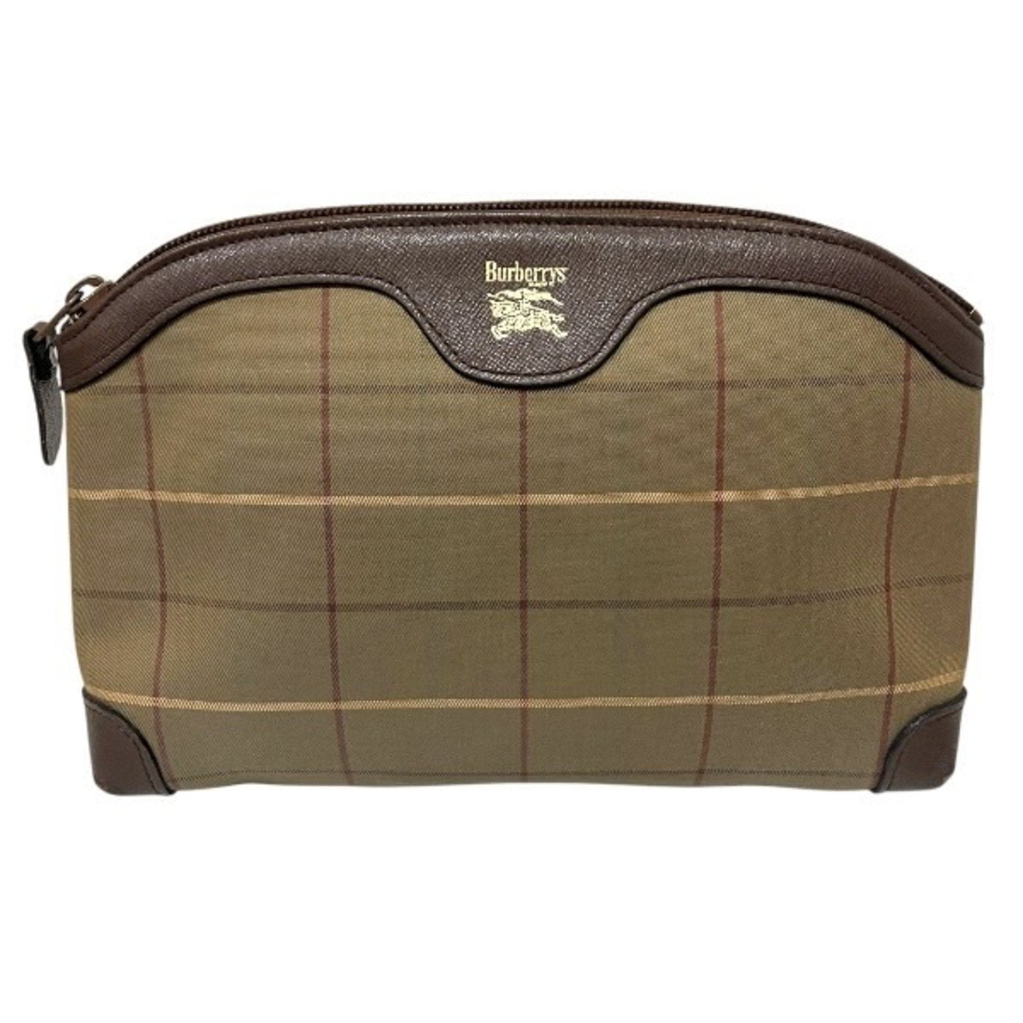 Pre-Owned Burberry Check Pattern Pouch Bag Clutch for Men and Women ...