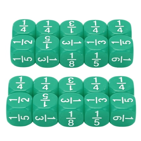 Fraction Dice Set, Engraved Develop Intelligence 20Pcs Wear Resistant ...