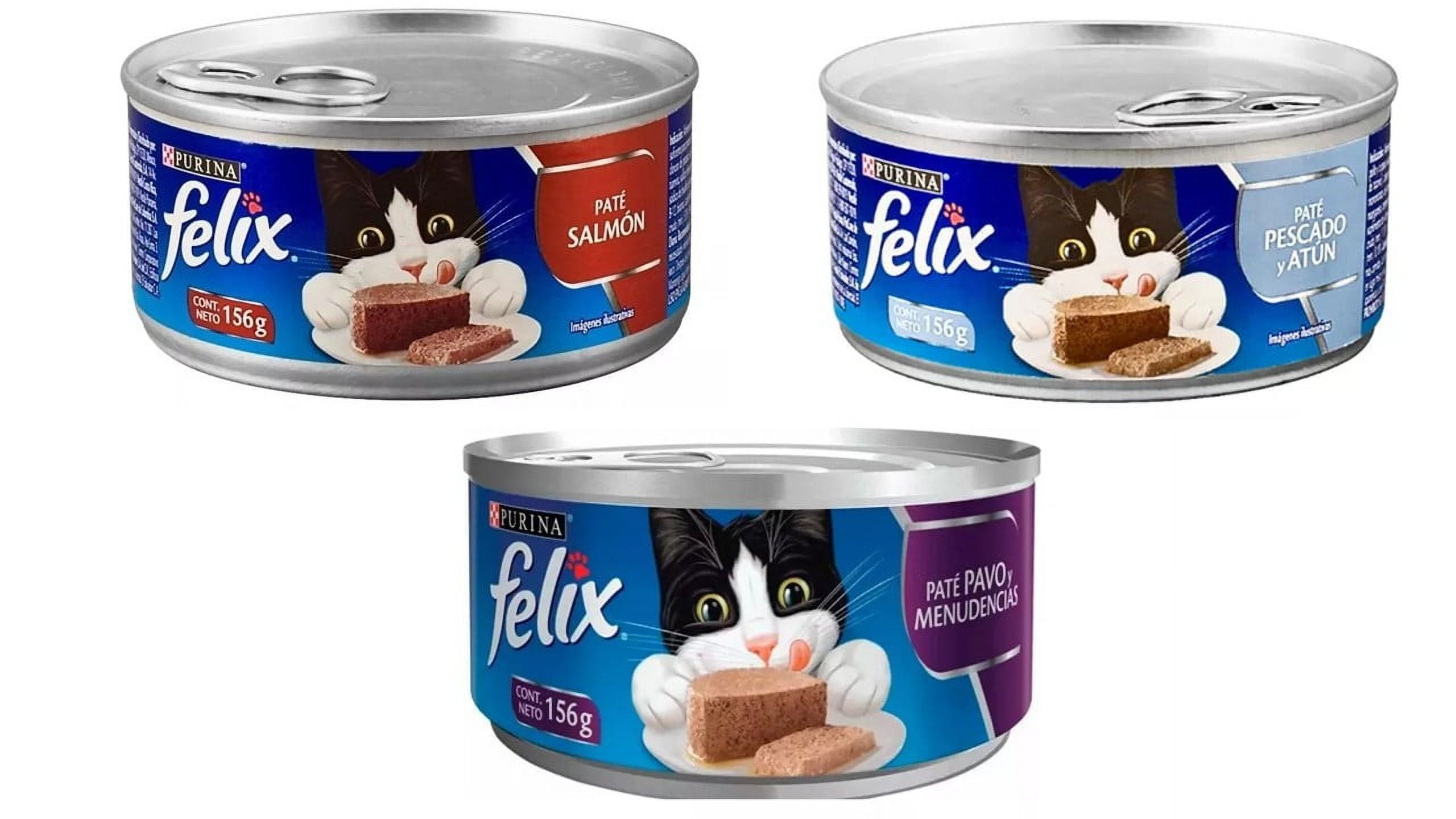 Paquete de 8 latas Felix pate alimento humedo gato 156 gr. | Bodega ...