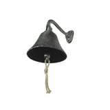 Handcrafted Model Ships 6 in. Cast Iron Hanging Ships Bell - Rustic ...