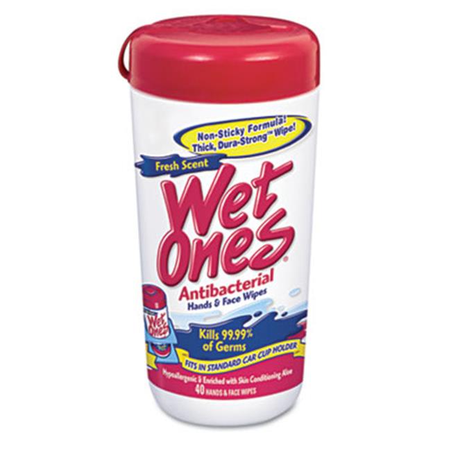 Wet Ones hygienic Moist Towelette Cloth 5.75 x 7.5 White 40-Dispenser ...
