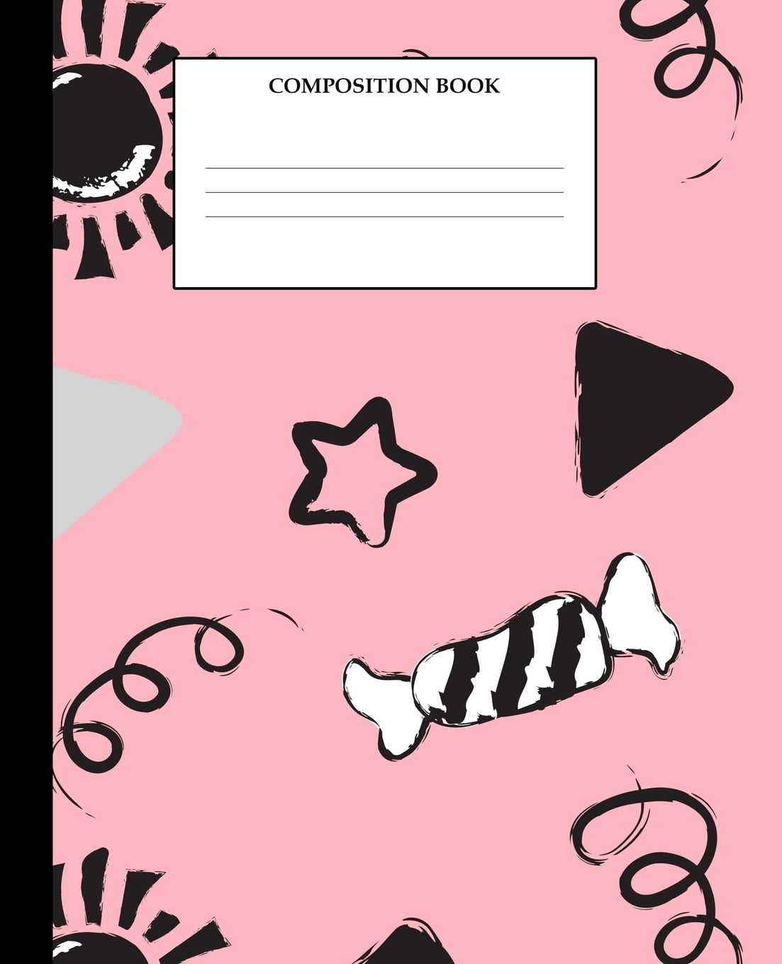 Composition Book: Wide Ruled Primary Composition Book Candy Design ...