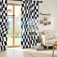 Black and White Wavy Checkered Blackout Curtains,Triple Weaved Fabric ...