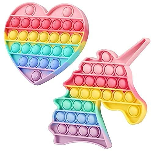 Poppers Fidget Toys Gift for Girls, Pop Sound Bubbles Rainbow Unicorn ...