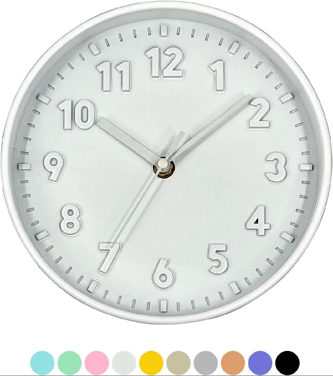 8 Inch Round Wall Clock with 3D Arabic Numerals Eco-Friendly Silent Non ...