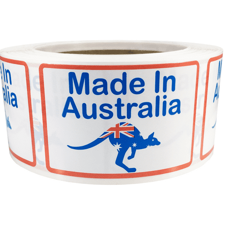 Made in Australia Stickers, 2 x 3 Inch Wide, 500 Labels on a Roll ...