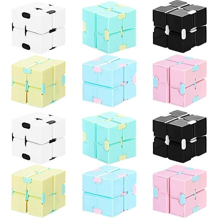 12 Pieces Infinity Cube Mini Fidget Blocks Mini Infinity Cube Desk Toy ...