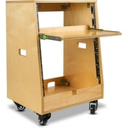 Sound Town DIY Solid Carbonized Bamboo Studio Rack with 11U Slant Mixer ...