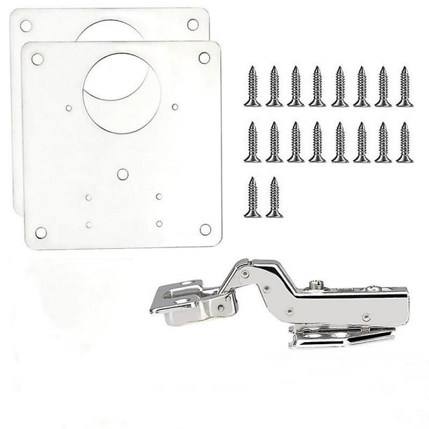 Cabinet Hinge Repair Plate - Stainless Steel Kitchen Brackets With Fixing Screw, Concealed Hinge ...