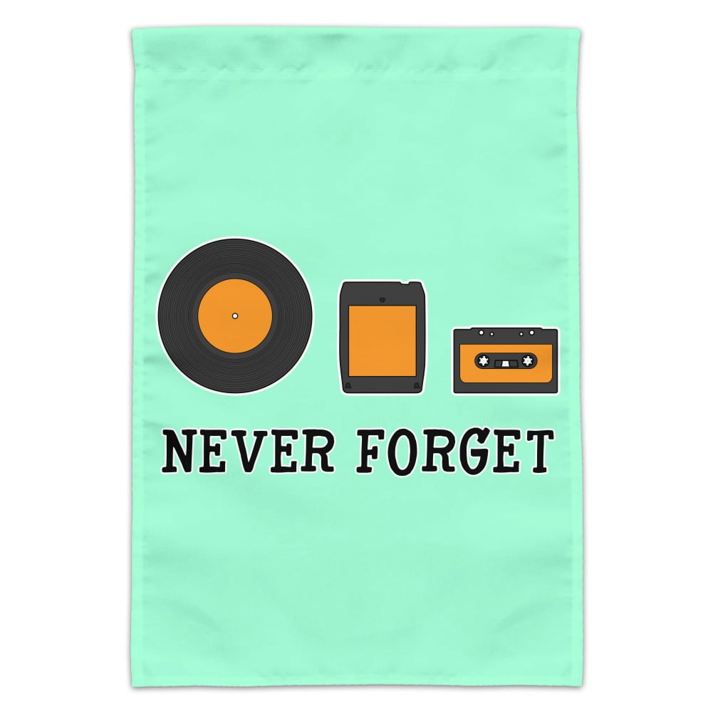 Never Forget Music Record 8 Track Cassette Vinyl Garden Yard Flag ...