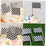 48pcs Racing Flag Toothpick Appetizers Picks Cupcake Toppers Race Car ...