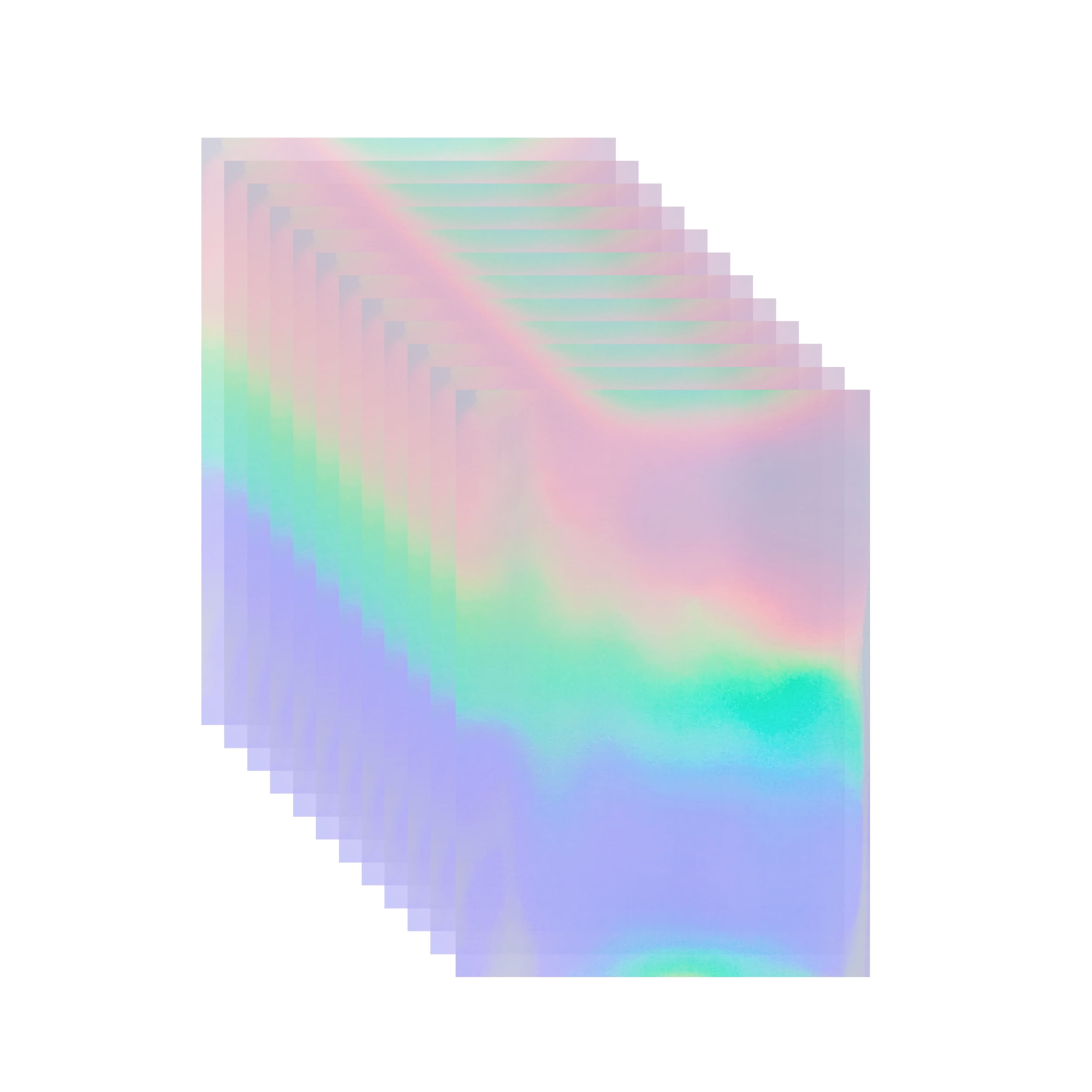 25 PCS Clear Holographic Sticker Paper Rainbow Holographic Overlay Cold ...