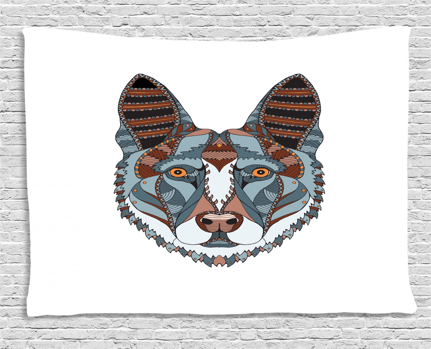 German Tapestry, Colorful German Shepherd Dog Portrait with Ethnic ...
