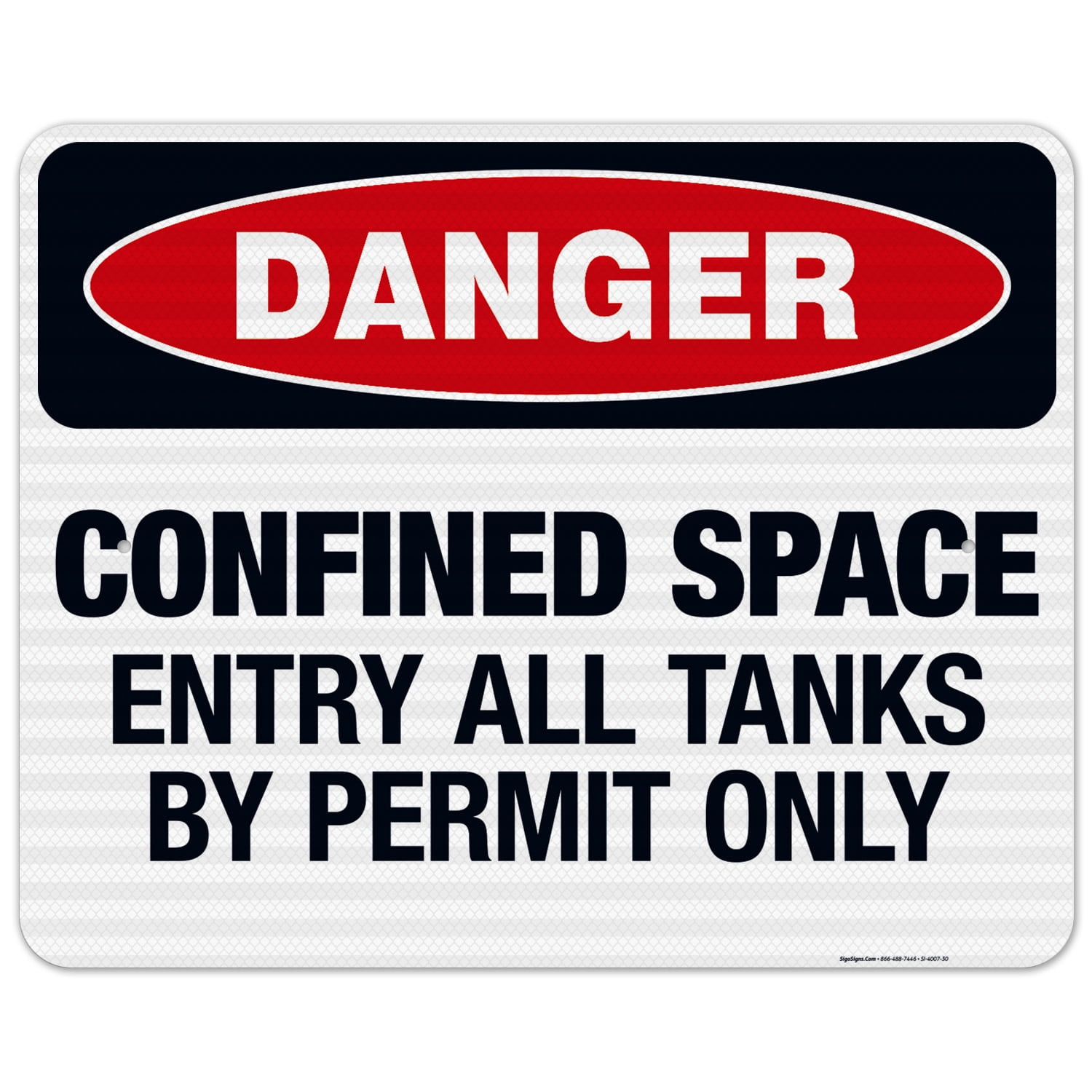 Danger Confined Space Entry All Tanks By Permit Only Sign, OSHA Danger ...