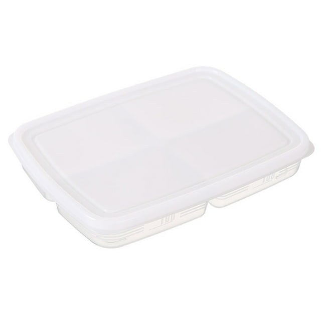 4 Grids Dishes Vegetables Fruits Boxes Crisper Food Preparation Storage ...