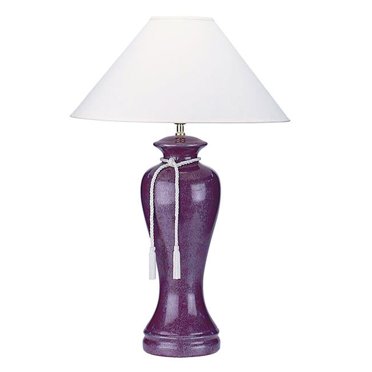 27 in. Burgundy Ceramic Table Lamp for Bedroom & Living Room with ...