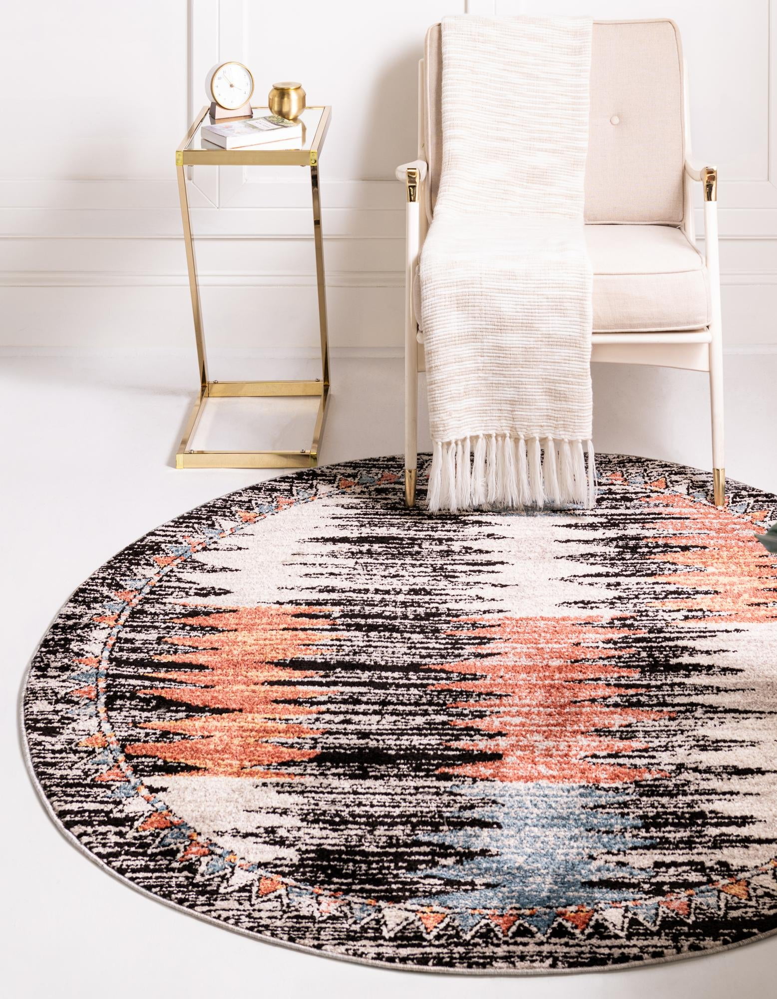 Rugs.com Aramis Collection Rug – 7 Ft Round Multi Medium Rug Perfect ...