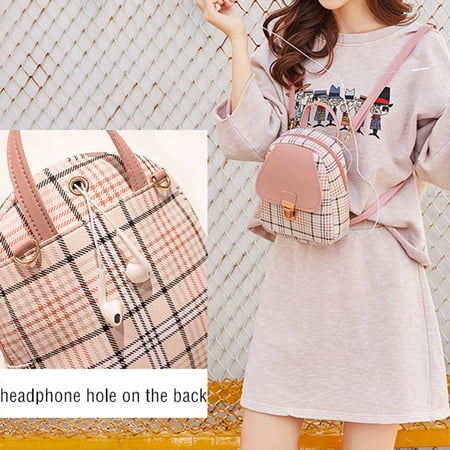 Mini Backpack Bag For Teenage Plaid Shoulder Bag Girls Backpack ...