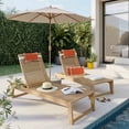 2PCS Outdoor Pillow for Chaise Lounge Chair Ocean White Coral on Orange ...