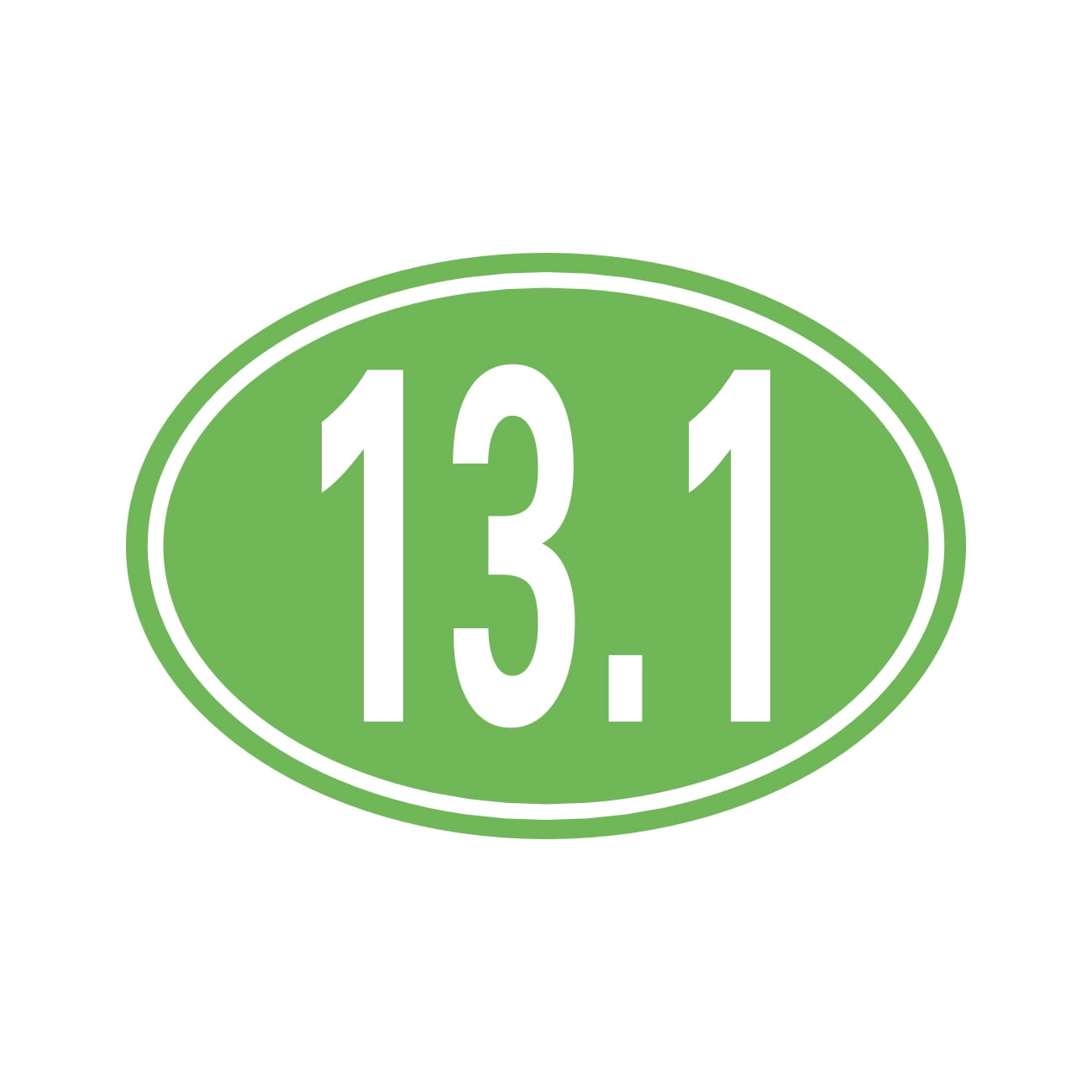 Oval 13.1 Sticker Decal Die Cut - Self Adhesive Vinyl - Weatherproof ...
