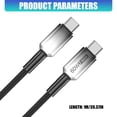 60W Fast Charging USB C Data Cable Double End Type C Nylon Braided Cord ...