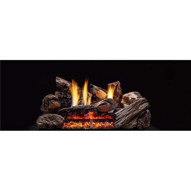 Monessen MX24-H 24 in. Burncrete Hybrid Moxie Burner Log Set with Glow ...
