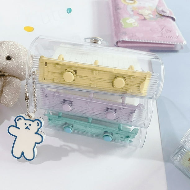 Mini libro de contabilidad Pomoko 3 agujeros PVC transparente Corazón ...