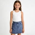 Coerni Girls Vintage Washed Denim Skirt A-Line Mini Jean Skirt with ...