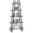 72" Book Shelf with Metal Frame, A-Shape Ladder Shelf with 5-Tier Wood ...