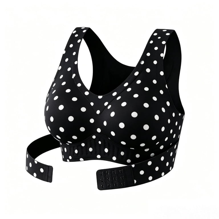 Women's Leopard Print Posture Support Bra Front Closure Cross Back ...
