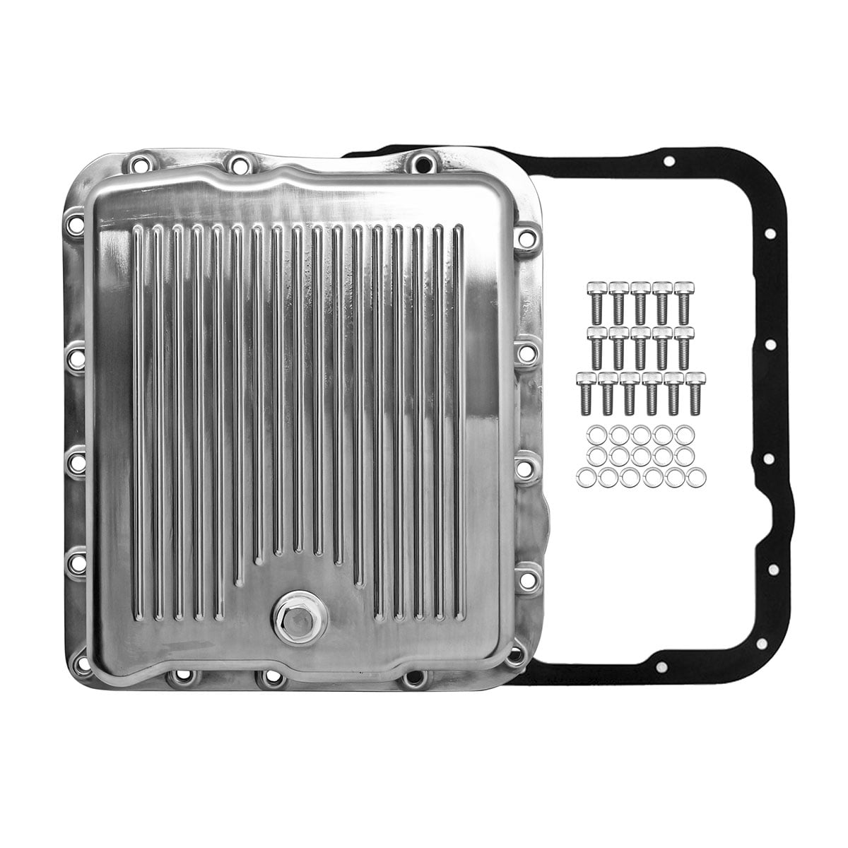 Fits Chevy GM 700R4 4L60E 4L65E Aluminum Transmission Pan Kit Polished ...