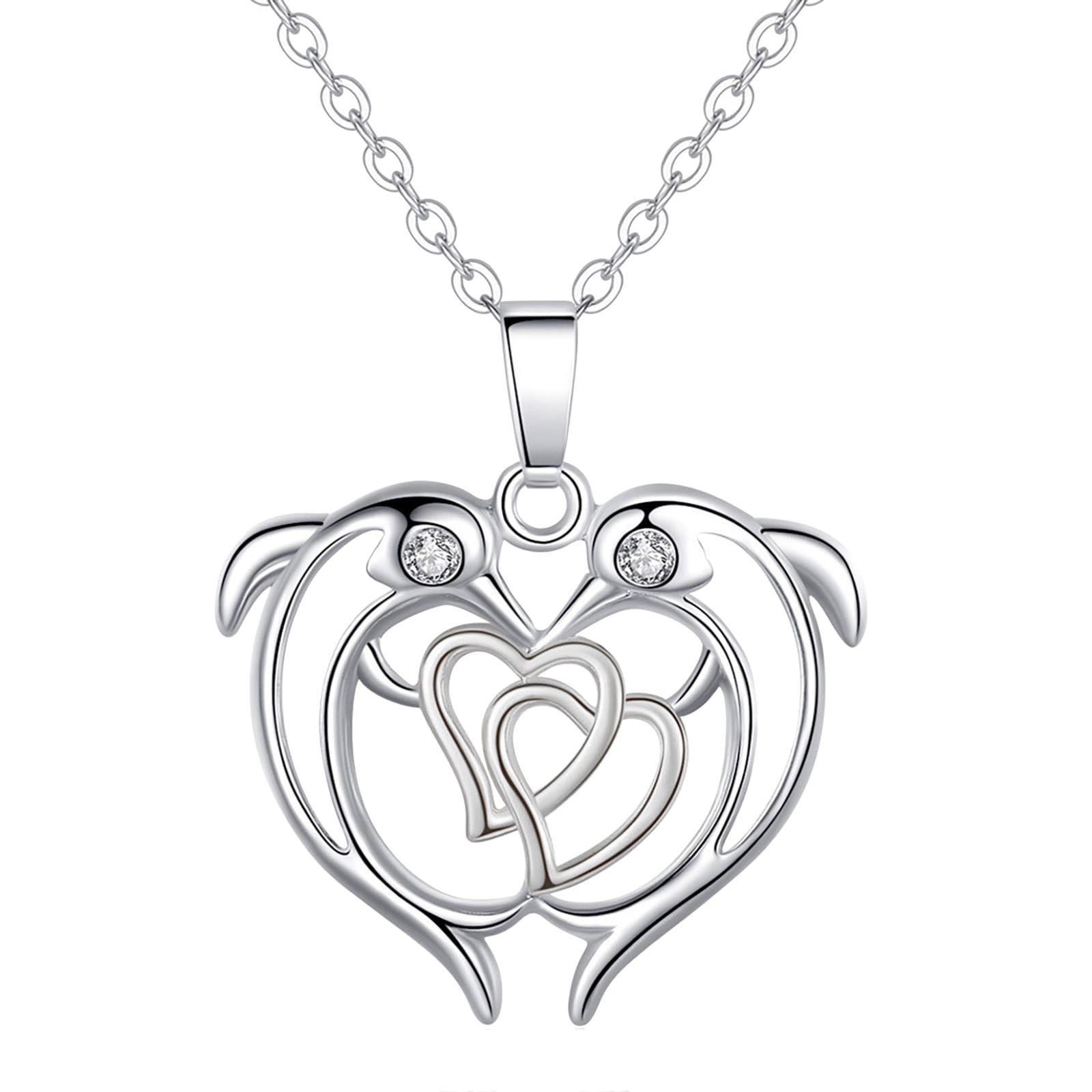 Yinguo Diamond Necklace Woman Beating Dazzling Heart Shaped Diamond